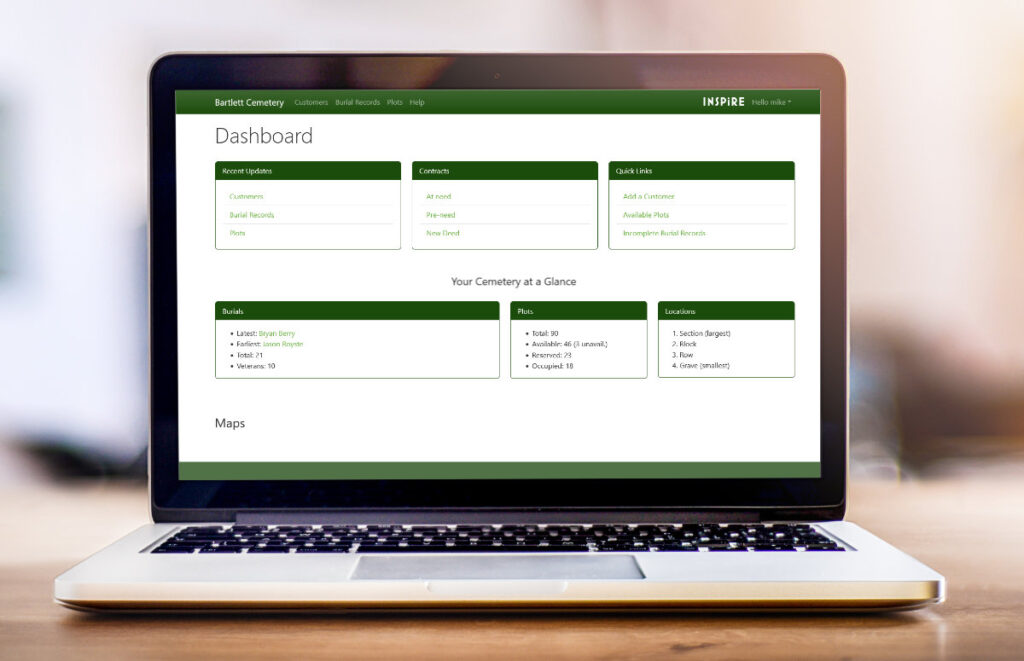 Manage Burial Records | Inspire Cemetery Software